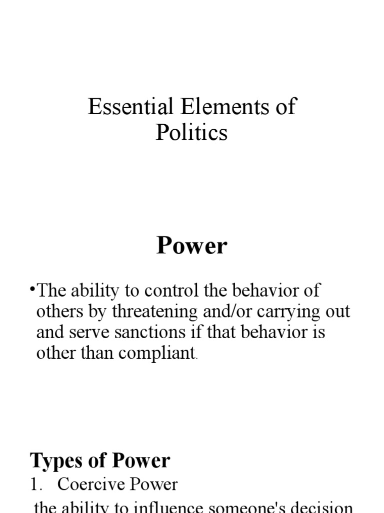 Essential Elements of Politics | PDF | Legitimacy (Political) | Power ...