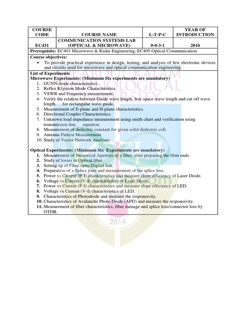 Communication Systems Lab EC431 | PDF | Science & Mathematics
