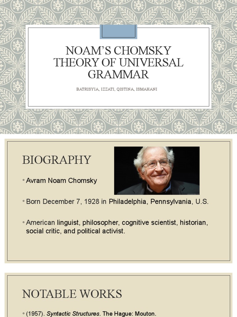 Chomsky S Universal Grammar Theory Explained Pdf Language Arts