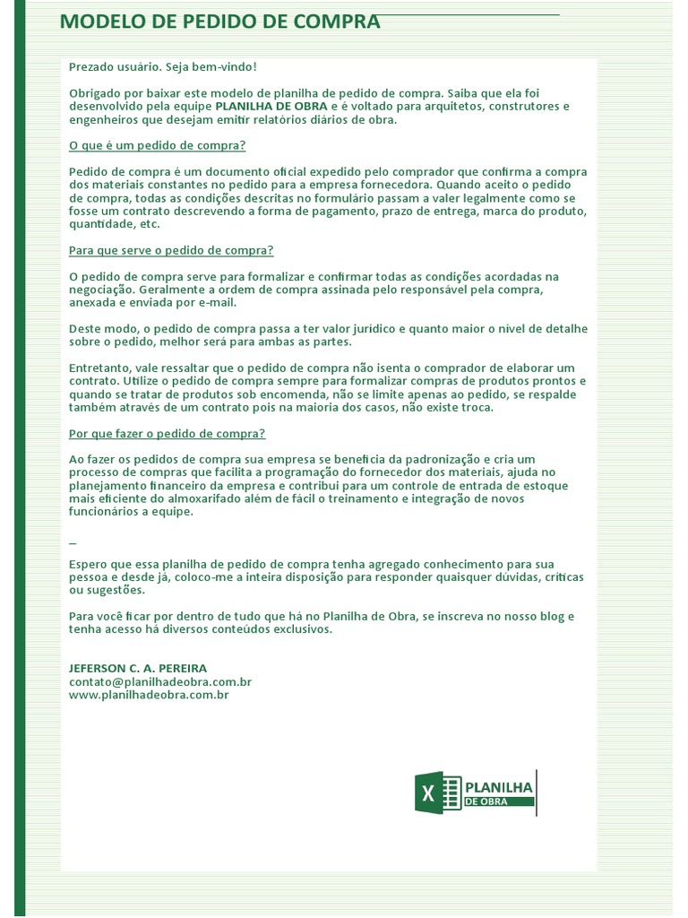 Modelo de Pedido de Compra | PDF | Business