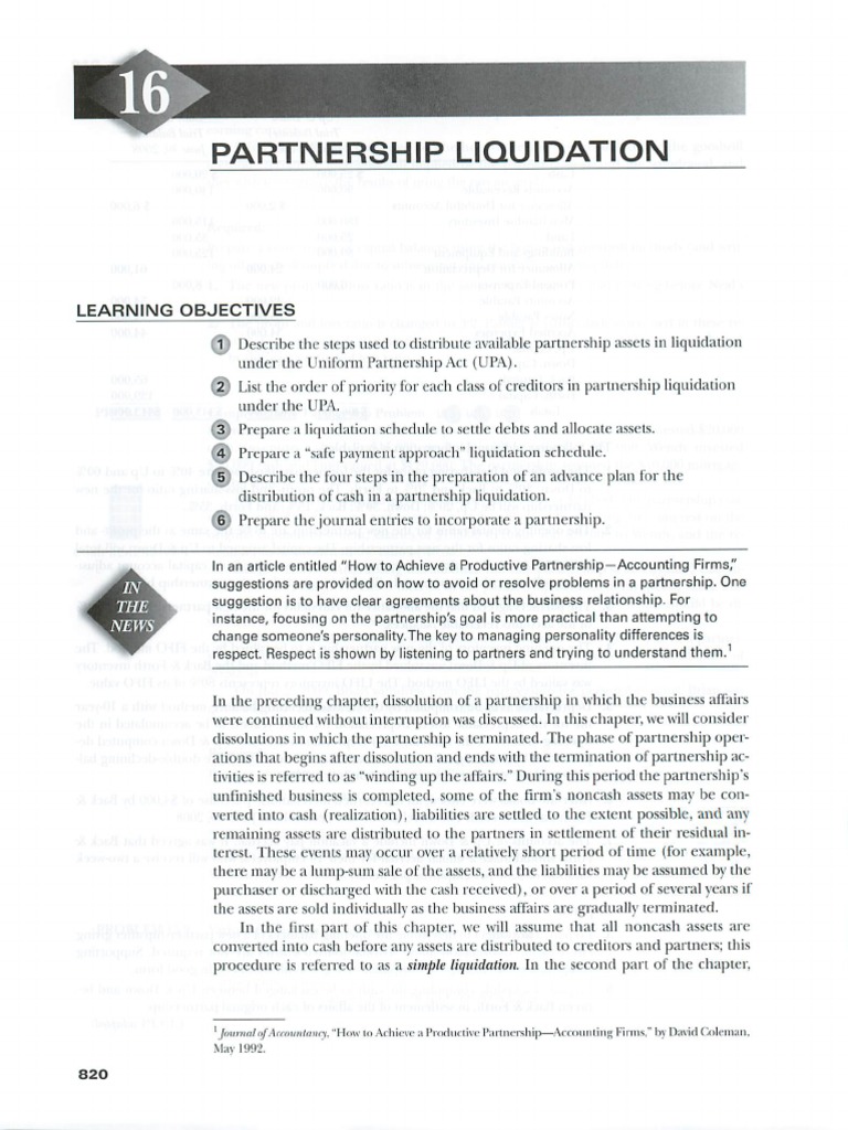 CH 16 Partnership Liquidation | PDF