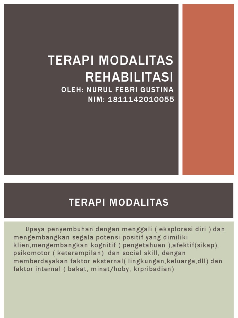 Terapi Modalitas Rehabilitasi | PDF