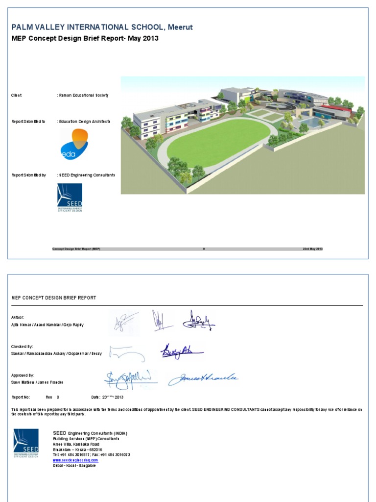 Palm Valley International School, Meerut - MEP Concept Design Brief Report | PDF | Building ...