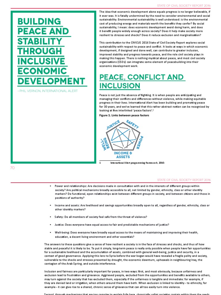 Building Peace and Stability Through Inclusive Economic Development ...