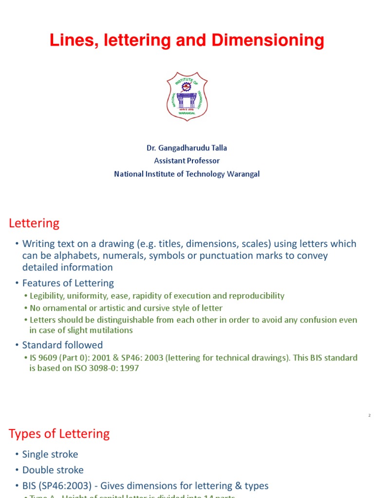 2 Lines, Lettering and Dimensioning | PDF | Letter Case | Dimension