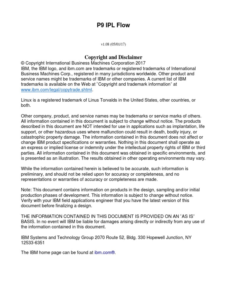 Ibm Openpower Power p9 Boot Flow Notes | PDF | Booting | Trademark