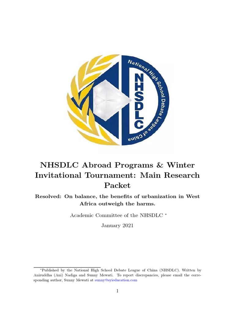 NHSDLC Abroad Programs & Winter Invitational Main Research Packet | PDF ...