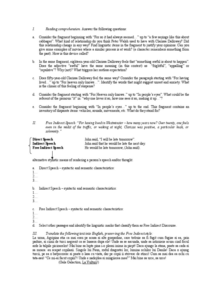 I. Reading Comprehension. Answer The Following Questions | Download ...