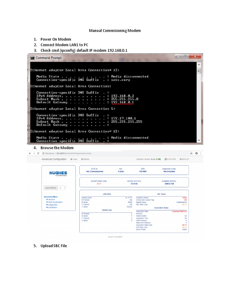 Manual Commisioning Modem Jupiter | PDF