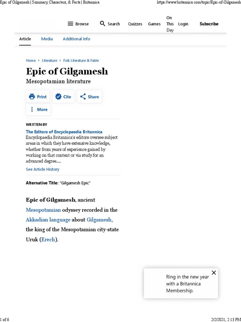 Epic of Gilgamesh: Mesopotamian Literature | PDF | Epic Of Gilgamesh ...