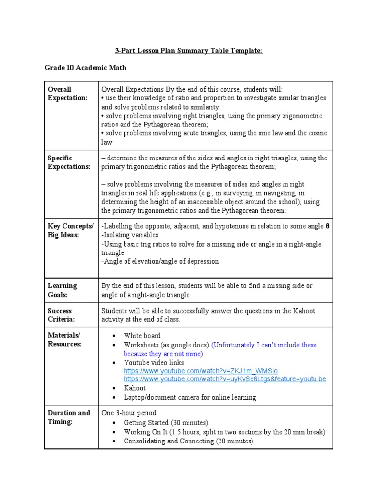 Multiliteracies - Soh Cah Toa Trig Lesson Plan | PDF | Trigonometric ...