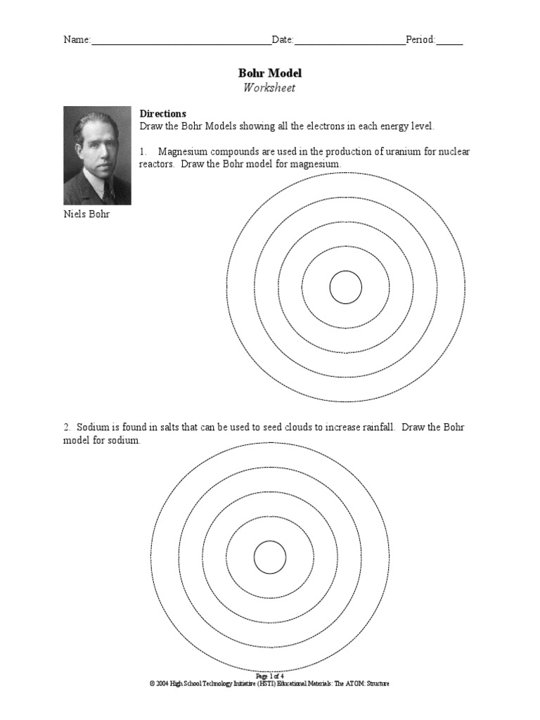 Bohr Models Worksheet 2 | PDF