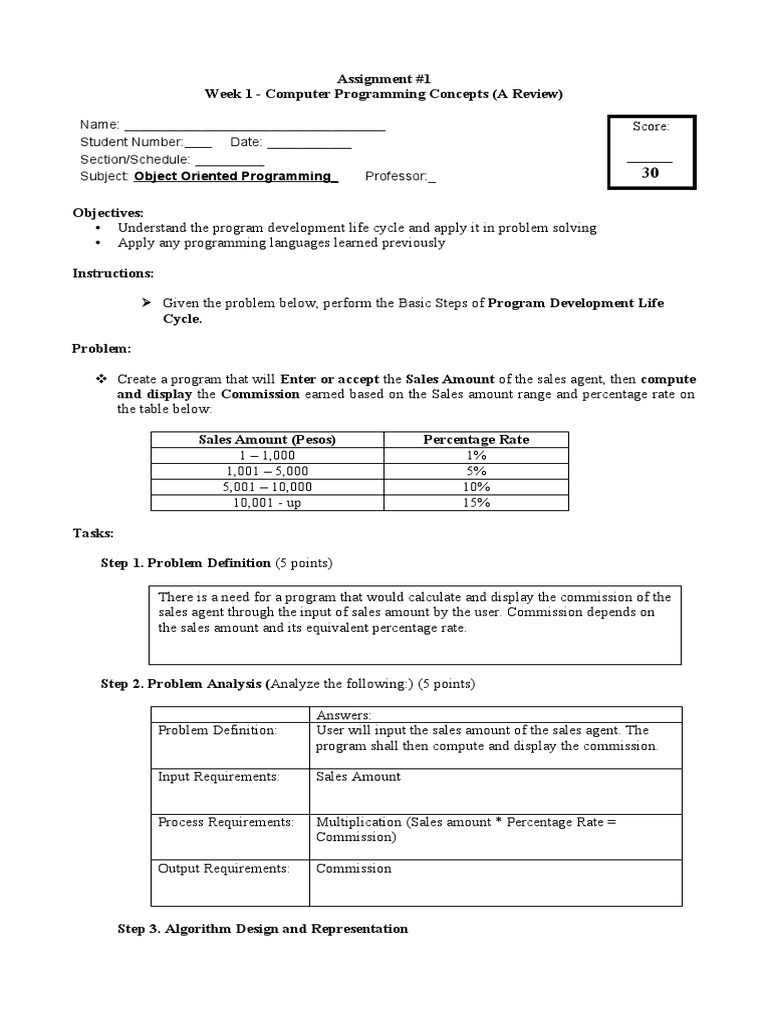Oop Week 1 Assigment 1 Pdf Computer Program Programming 1901