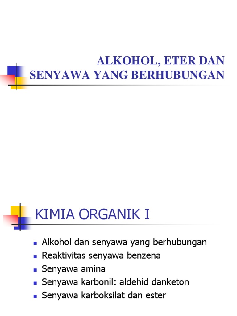 Alkohol Dan Eter | PDF