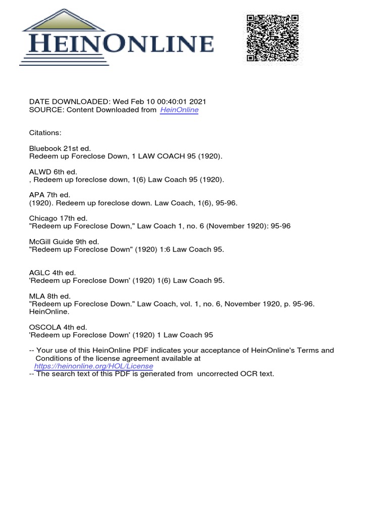 Q.5 Redeem Up Forclose Down | PDF | Mortgage Law | Foreclosure