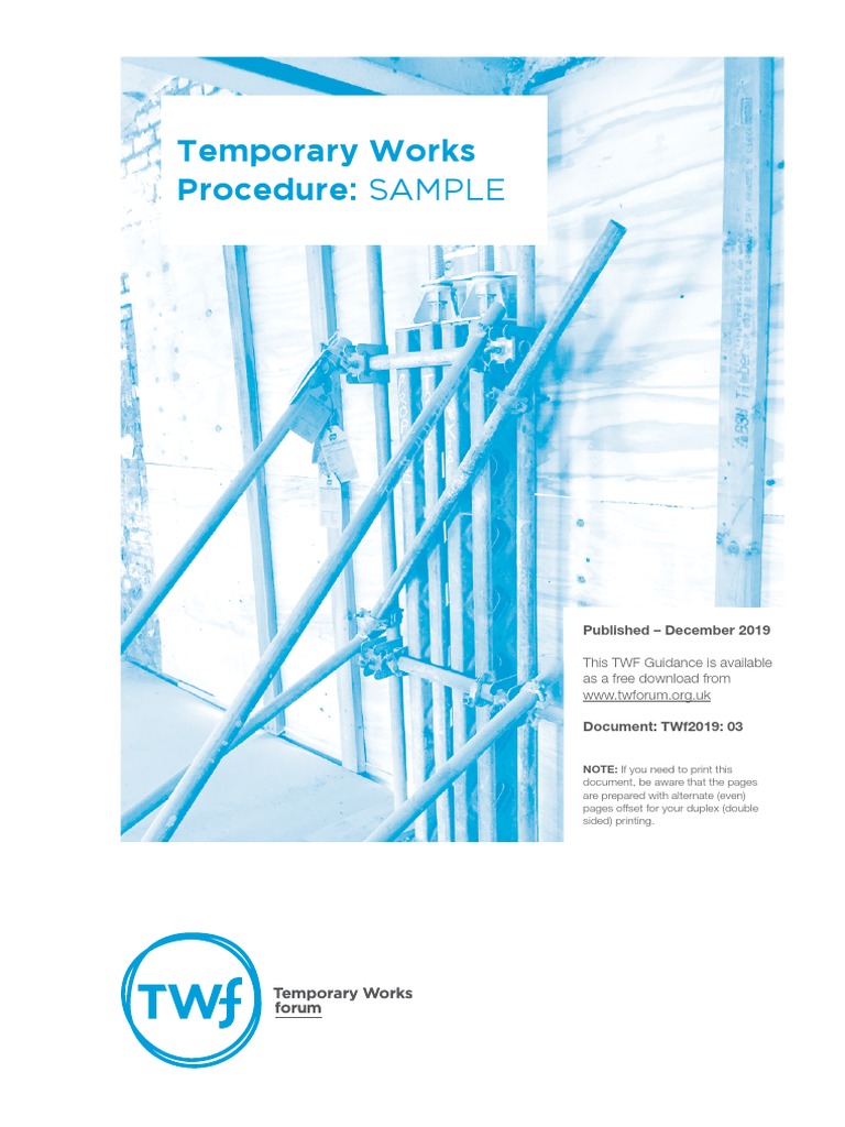 TWf2019.03 - Temporary Works Procedure - 8 December 2019 - FINAL1 | PDF ...