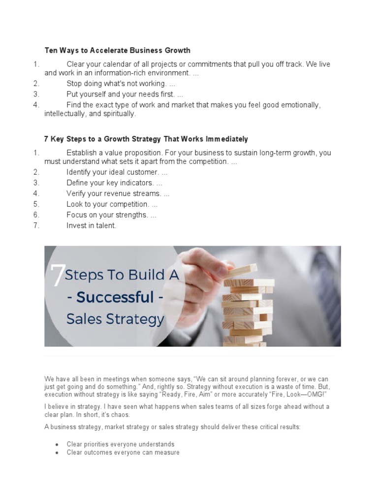 Accelerate Business Growth Strategies | PDF | Marketing Strategy | Sales