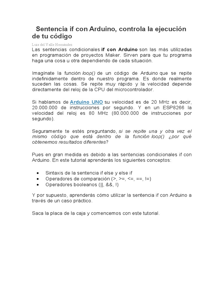Sentencia If Con Arduino | PDF | Arduino | Temperatura