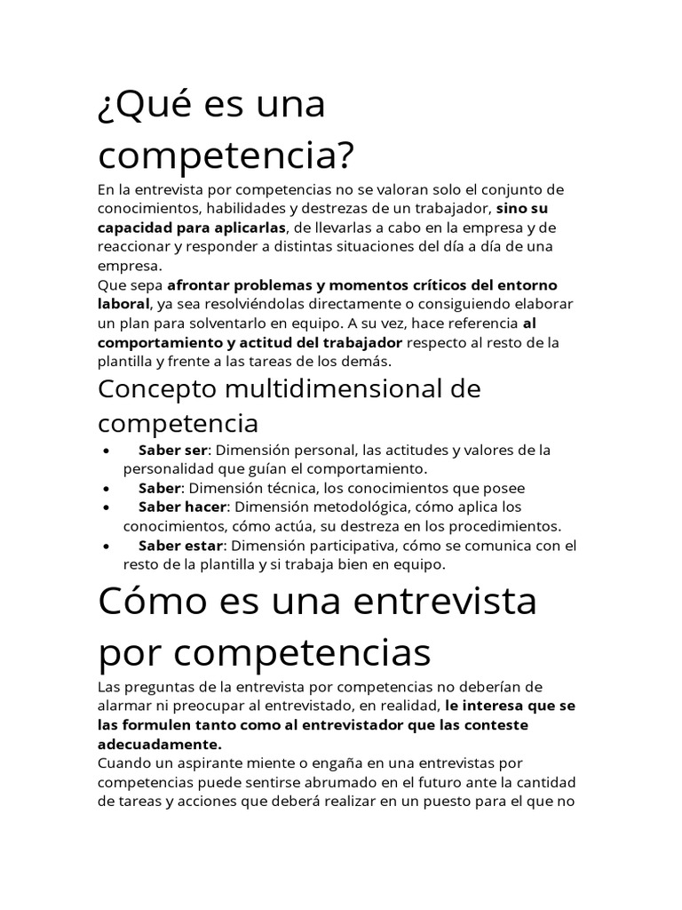 Qué Es Una Competencia | PDF