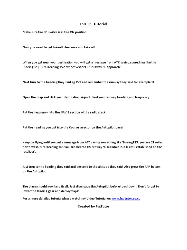 FSX Ils Tutorial: Created by Fsxtutor | PDF