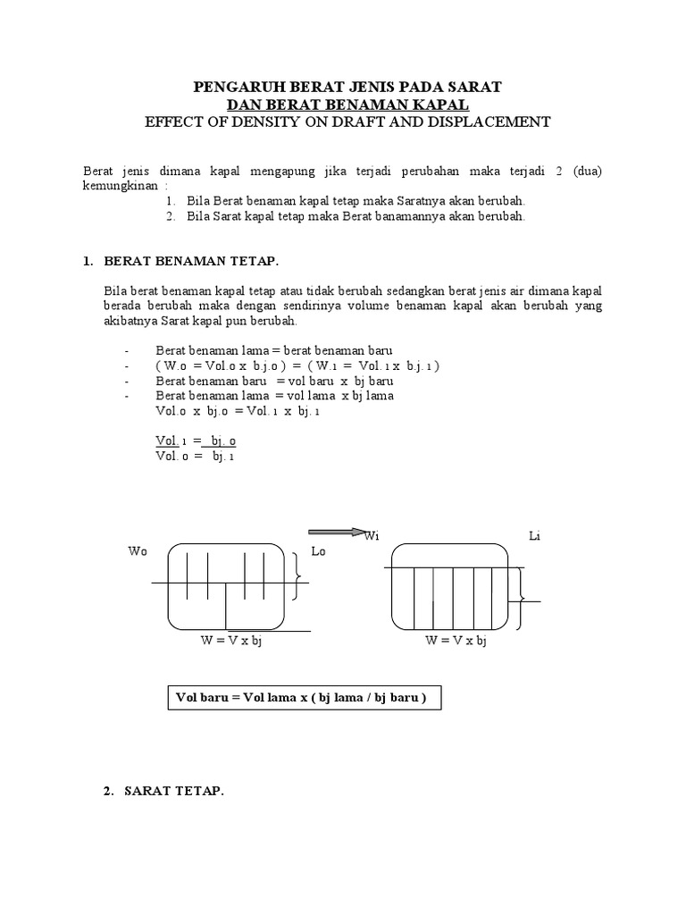 Pengaruh Berat Jenis Pada Sarat | PDF