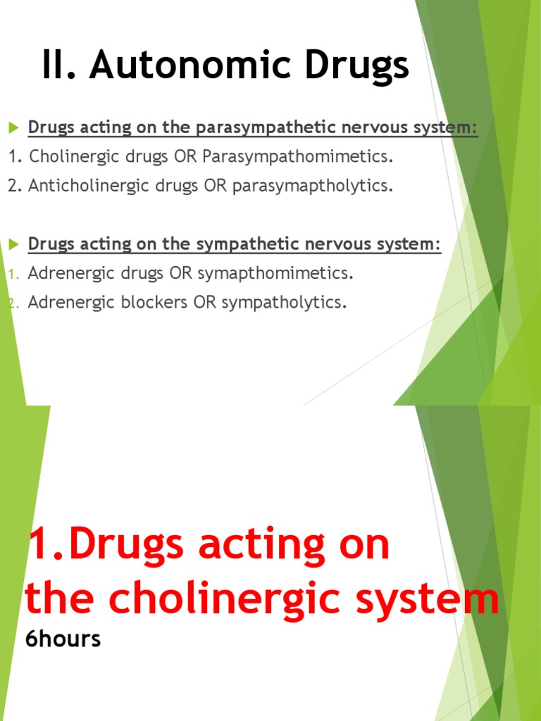2cholinergic Drugs - Mah | PDF | Acetylcholine | Neurochemistry