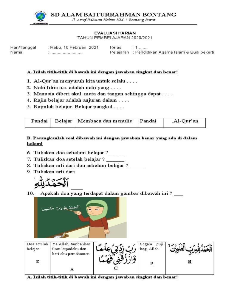 Latihan Soal Pel 6,7 Kls 1 SMSTR 2 | PDF