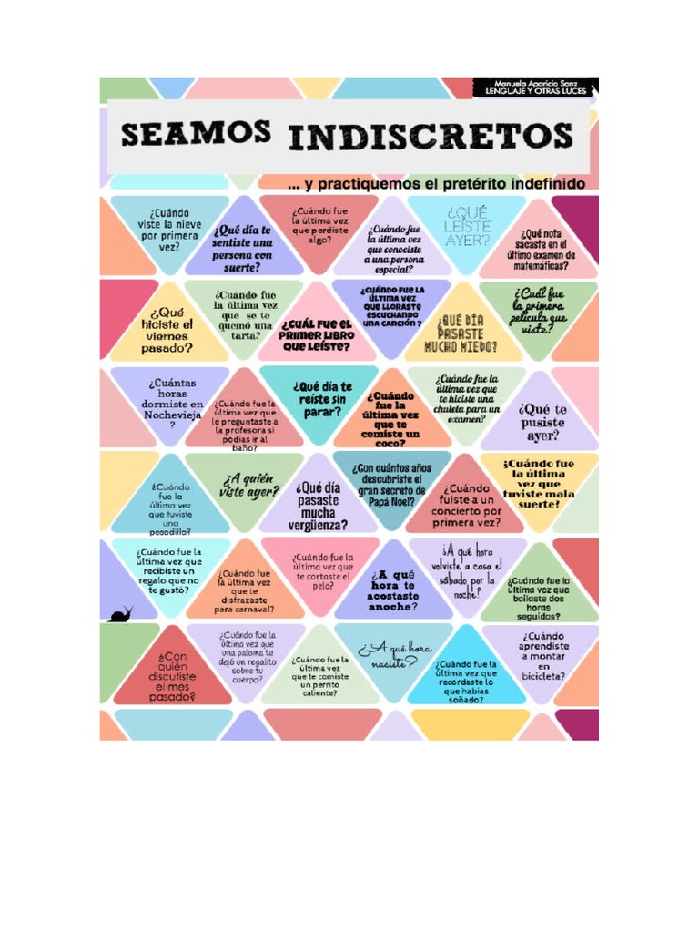 Imagen para Practicar Preterito Indefinido | PDF