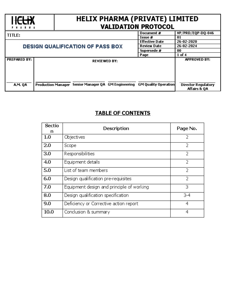 DQ Protocol Pass Box | PDF | Verification And Validation | Nature