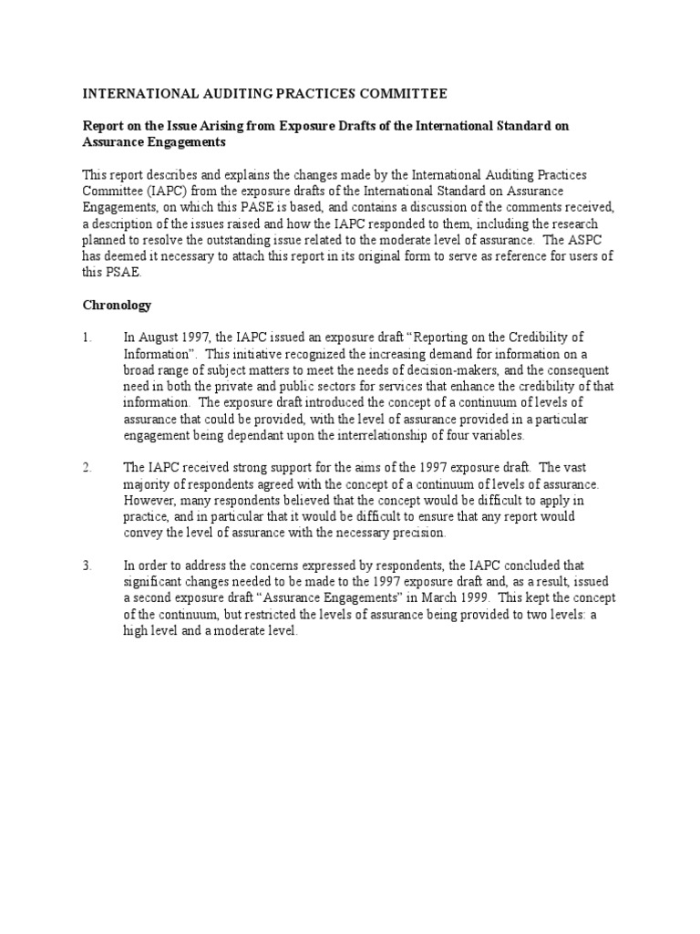 International Auditing Practices Committee | PDF | Audit | Concept