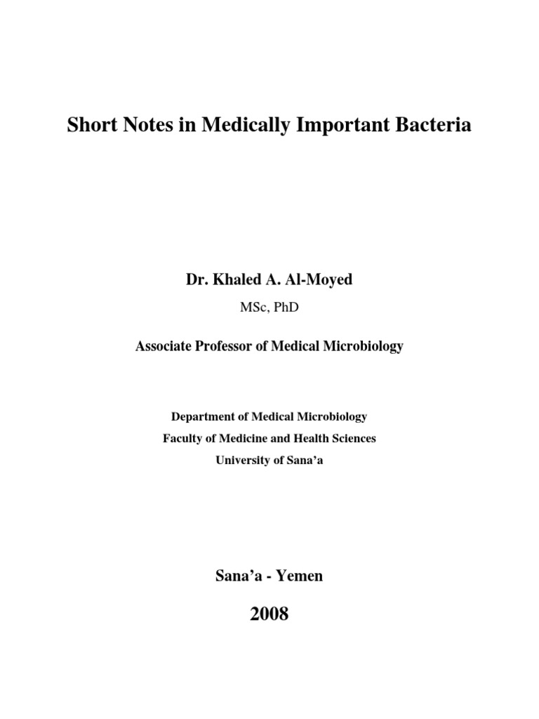 Medically Important Bacteria Book | PDF | Streptococcus ...