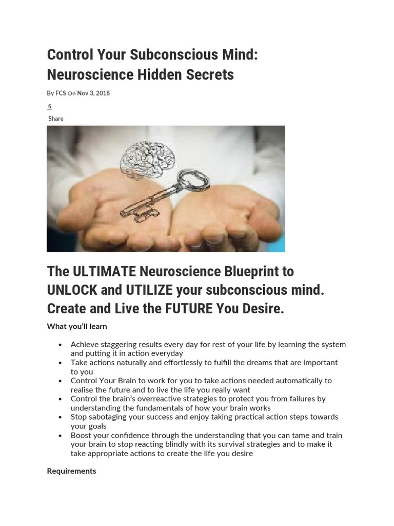 Control Your Subconscious Mind | PDF | Mind | Neuroscience