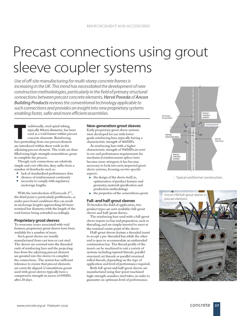 Precast Connections Using Grout Sleeve Coupler Systems - Concrete ...