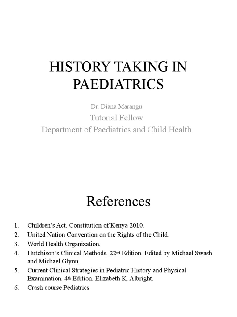 History Taking in Paediatrics | PDF | Prenatal Development | Cough