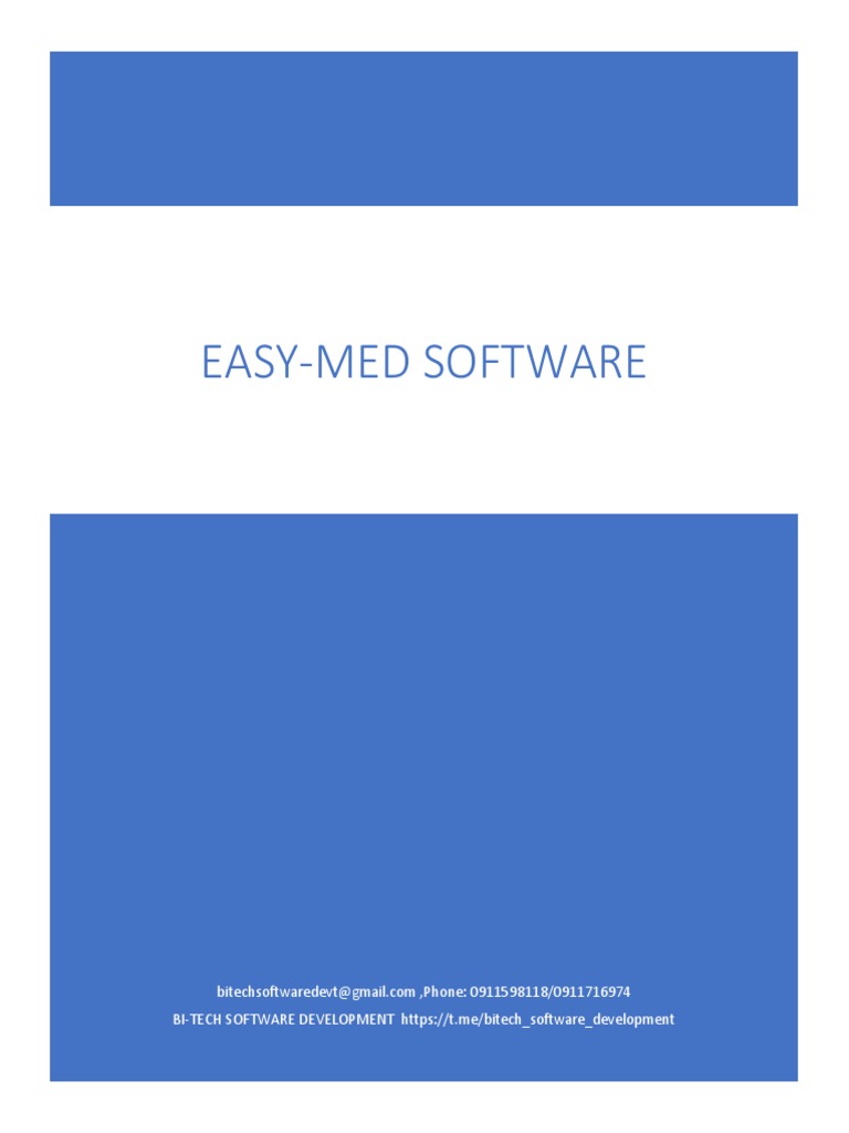 Easy-Med Software by Bi-Tech Software Developmentpls | PDF | Pharmacy ...