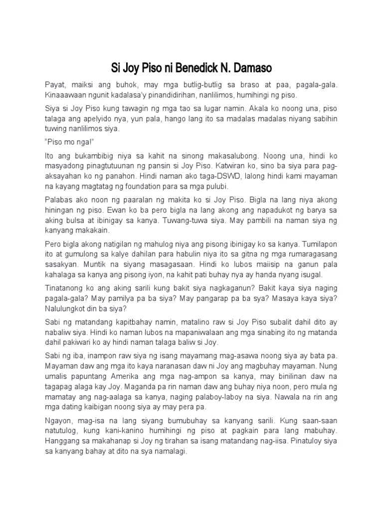 Si Joy Piso | PDF
