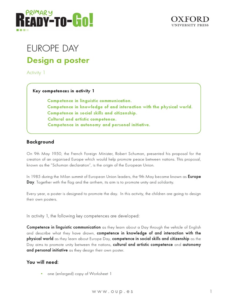 Europe Day - Design A Poster | PDF