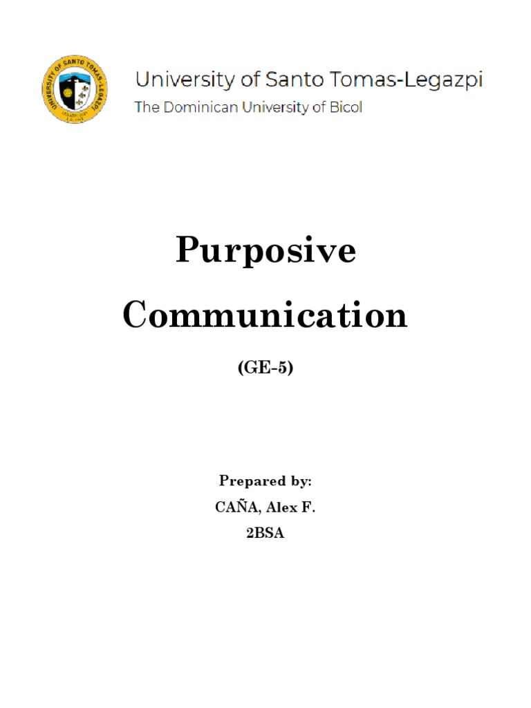 Purposive Communication | PDF | English Language | Social Support