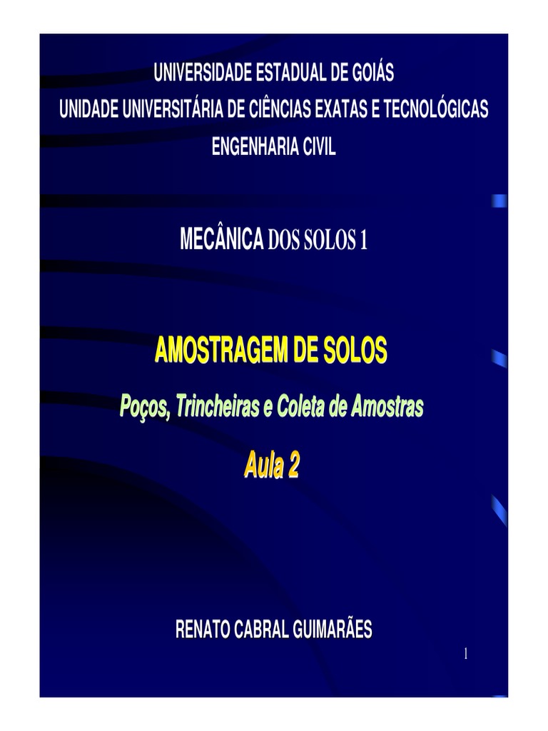 Aula 2.2 - Amostragem de Solos | PDF | Solo | Natureza
