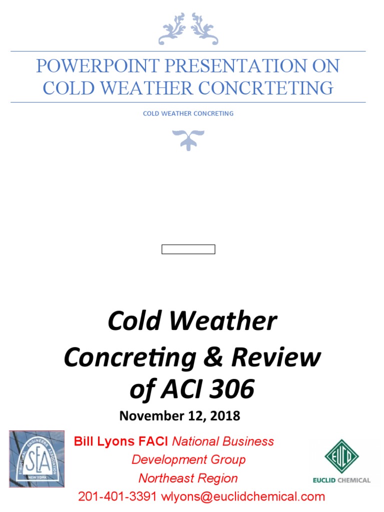 Concreting in Cold Weather | PDF | Concrete | Cement