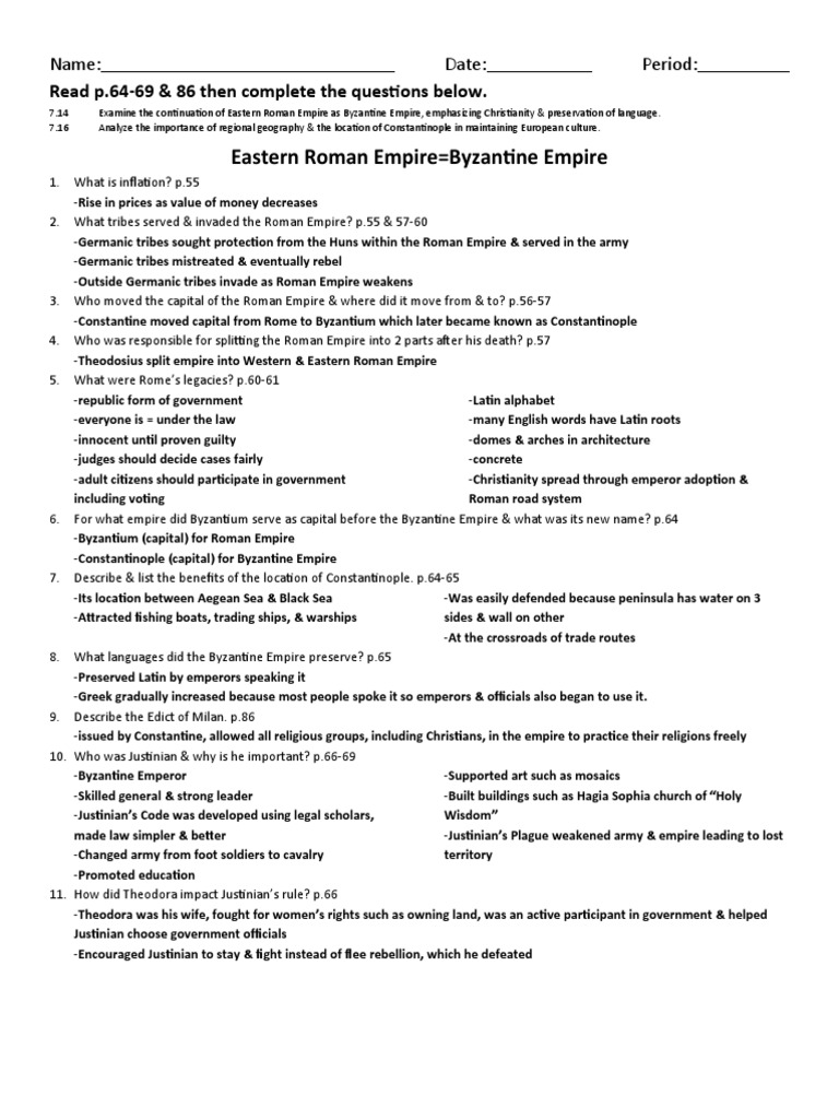 The Byzantine Empire: Christianity, Preservation of Greek and Latin ...