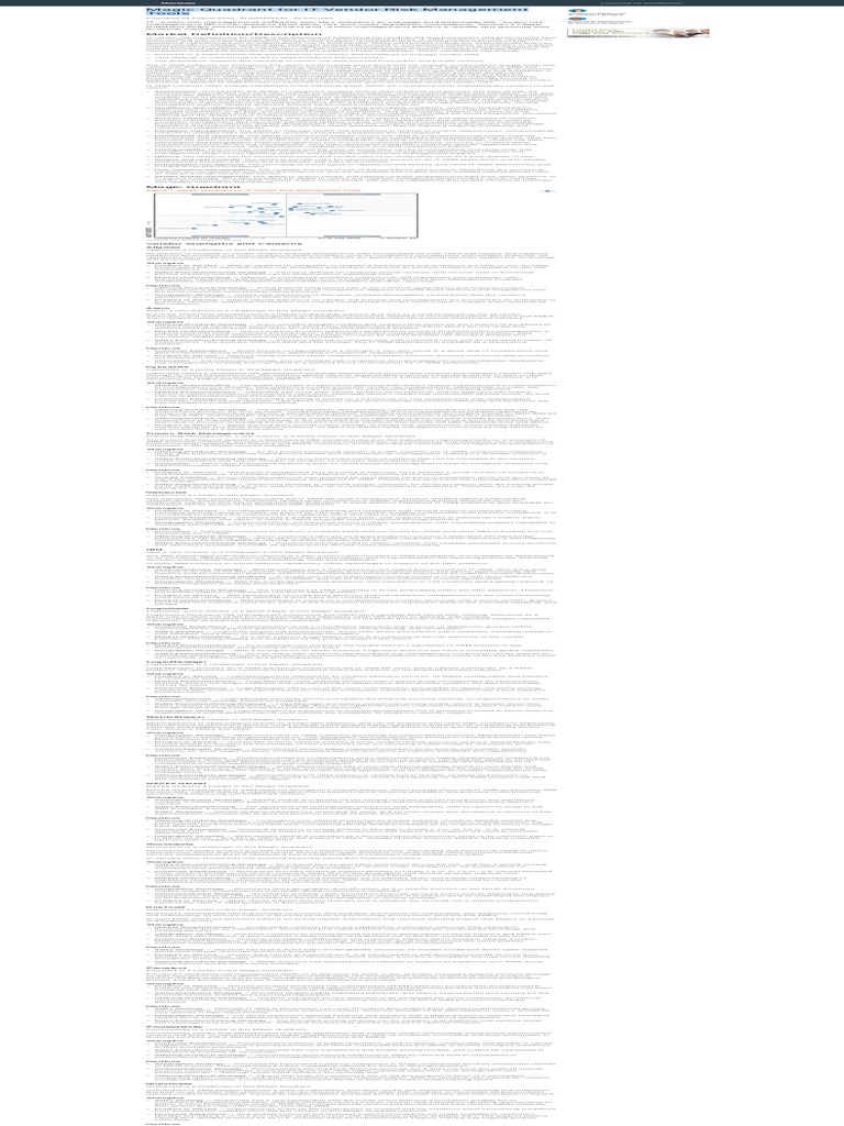 Magic Quadrant For IT Vendor Risk Management Tools | PDF | Software As ...
