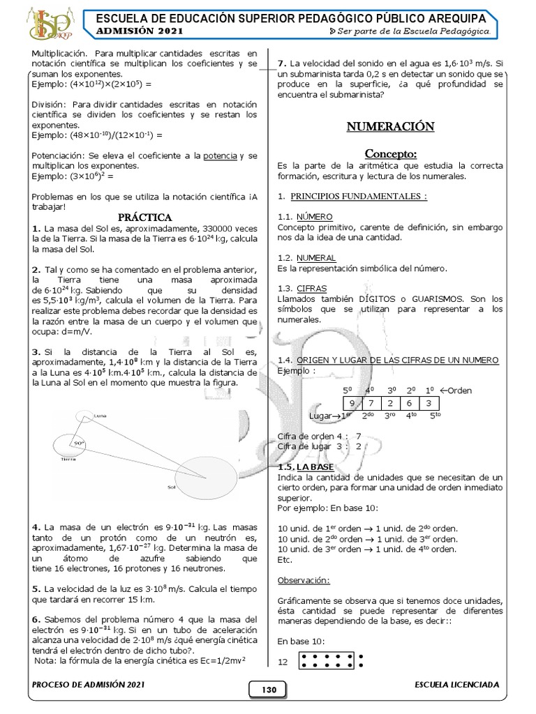 Notación Cientifica-Numeración | PDF | Conjunto (Matemáticas) | Números