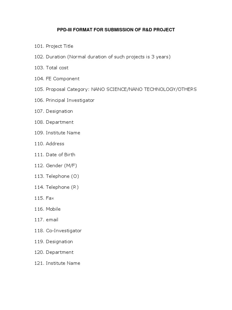 PPD-III For R&D Proposal | PDF | Science And Technology | Business