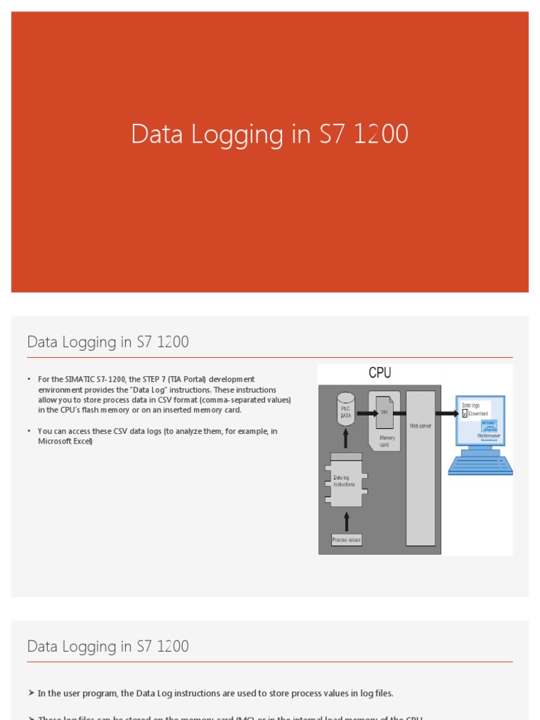 Data Logging in S7 1200 | PDF | Comma Separated Values | Parameter (Computer Programming)