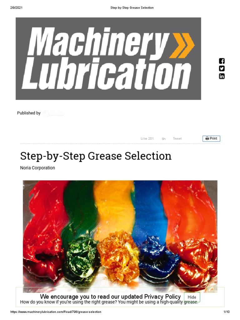 Step-by-Step Grease Selection | PDF | Bearing (Mechanical) | Lubricant
