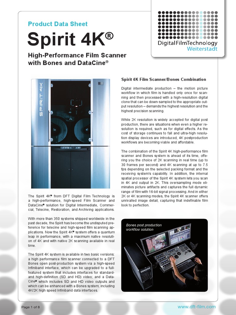 Spirit 4k Datacine | PDF | Image Scanner | Rgb Color Model