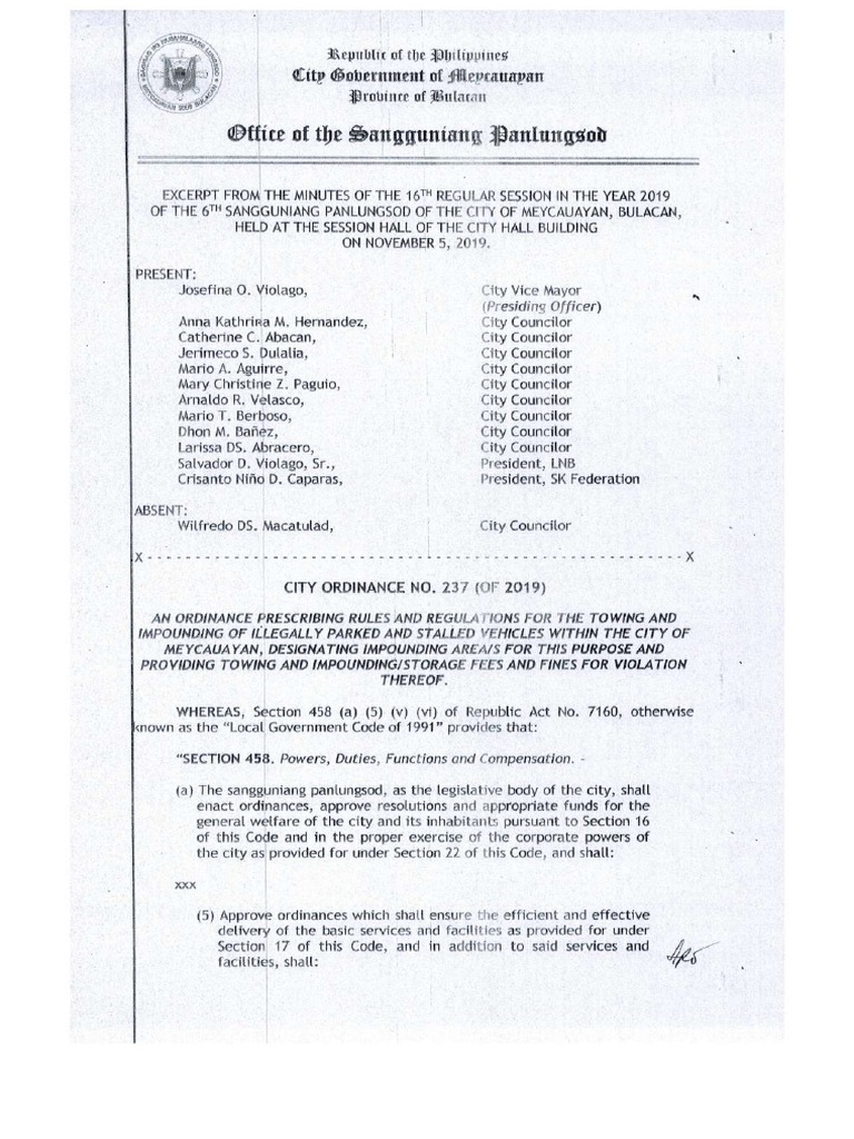 Ordinance Impounding Area | PDF