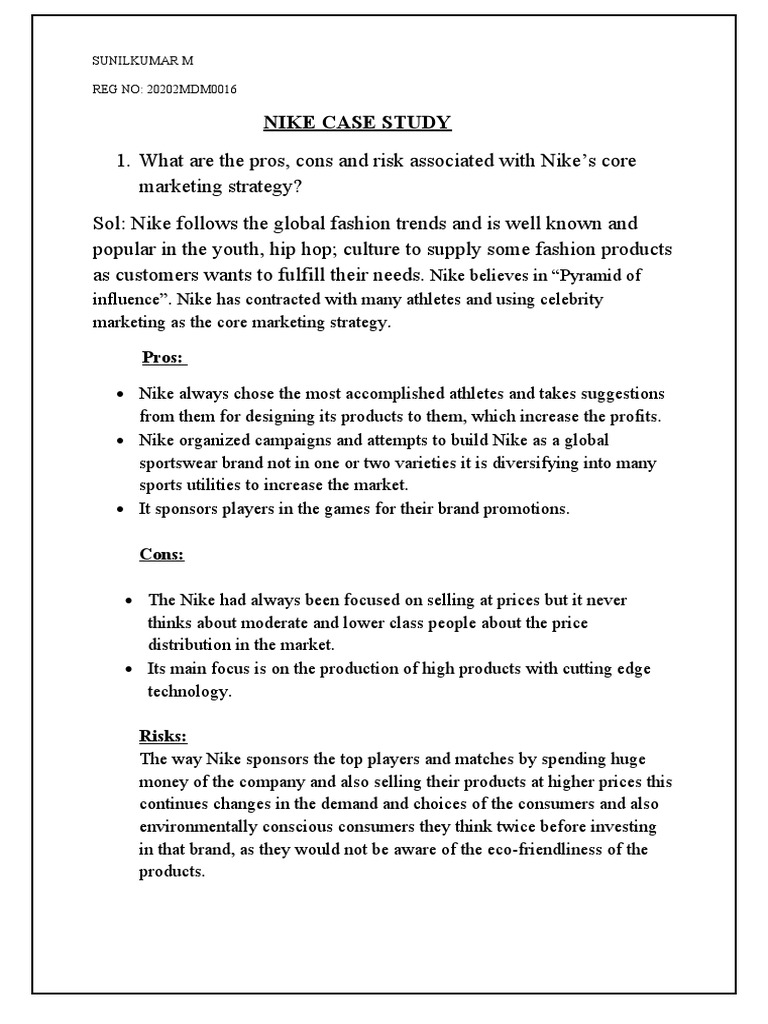 Nike Case Study: Pros | PDF | Nike | Adidas