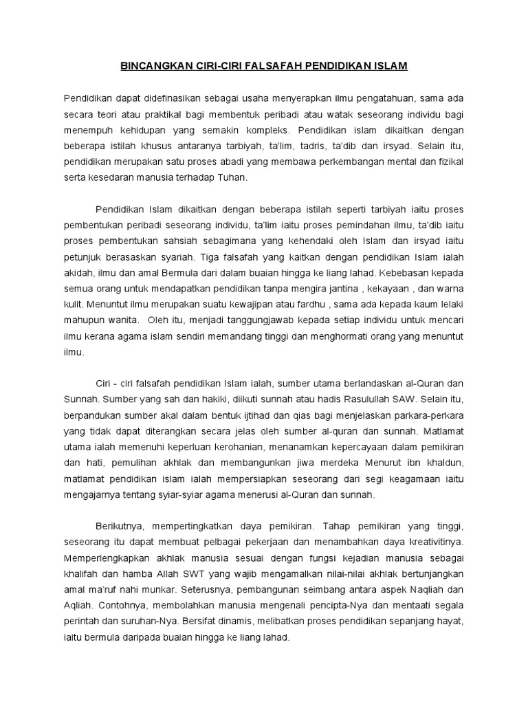 EDUP 3013 Soalan Kuliah 2 (Ciri-Ciri Falsafah Pendidikan) | PDF